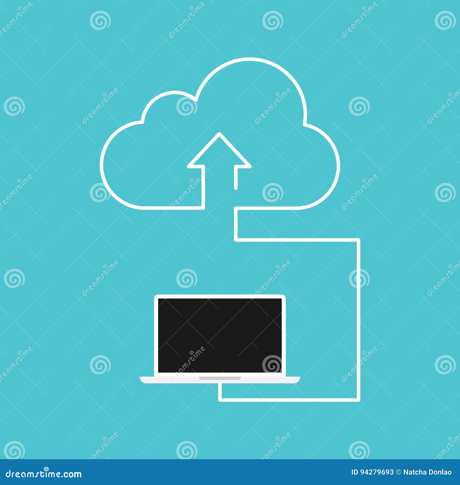 Cloud Computing Concept Flat Design Stock Illustration - Illustration ...