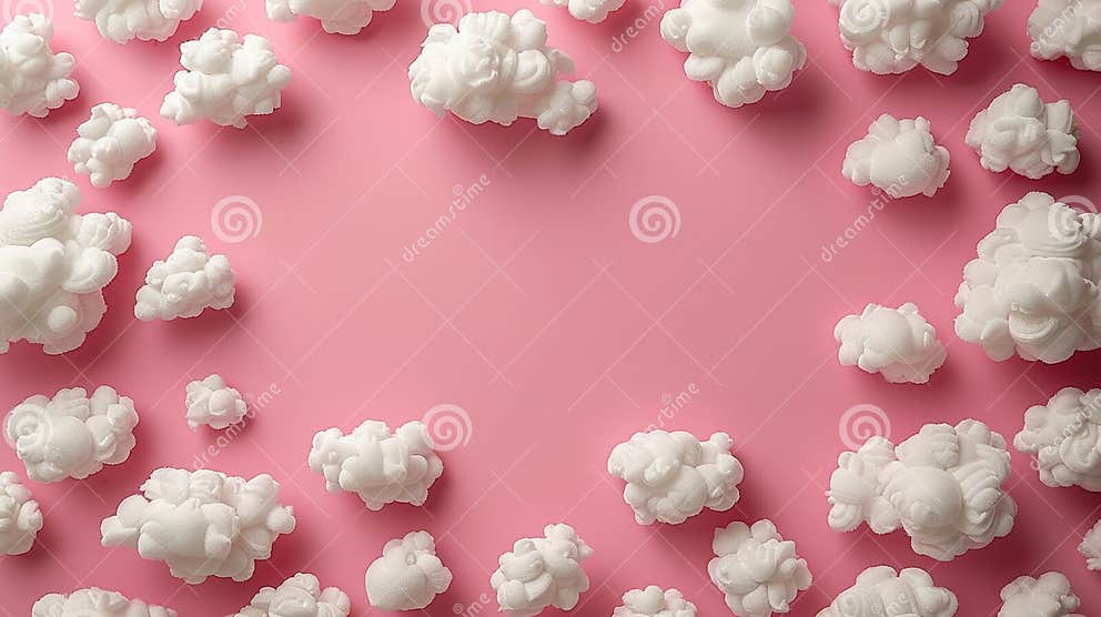Cloud Computing Concept Frame Border Background with White Clouds on ...