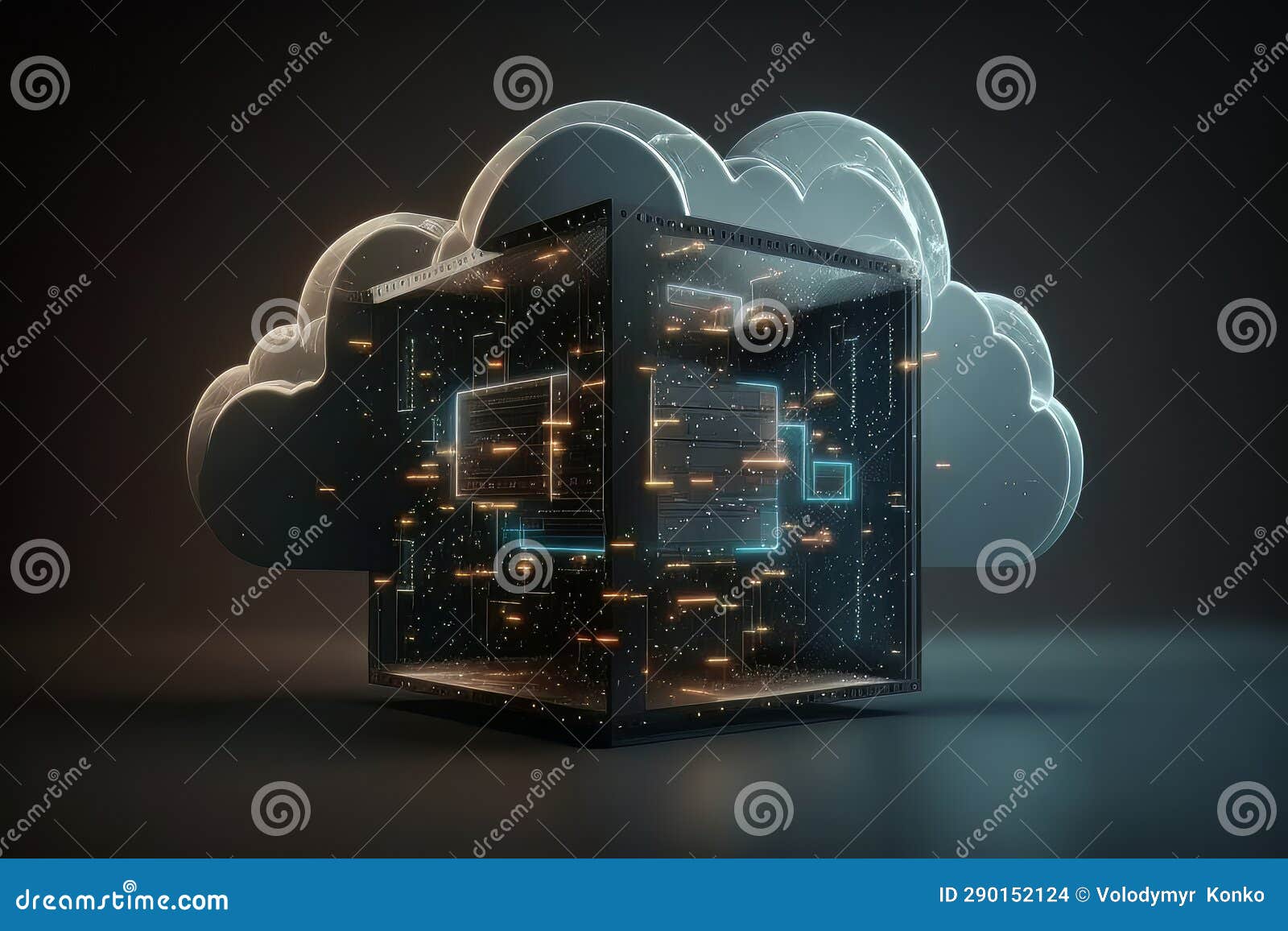 Cloud Computing Concept. Hi-tech Cloud Connection Technology Background. with Generative AI ...