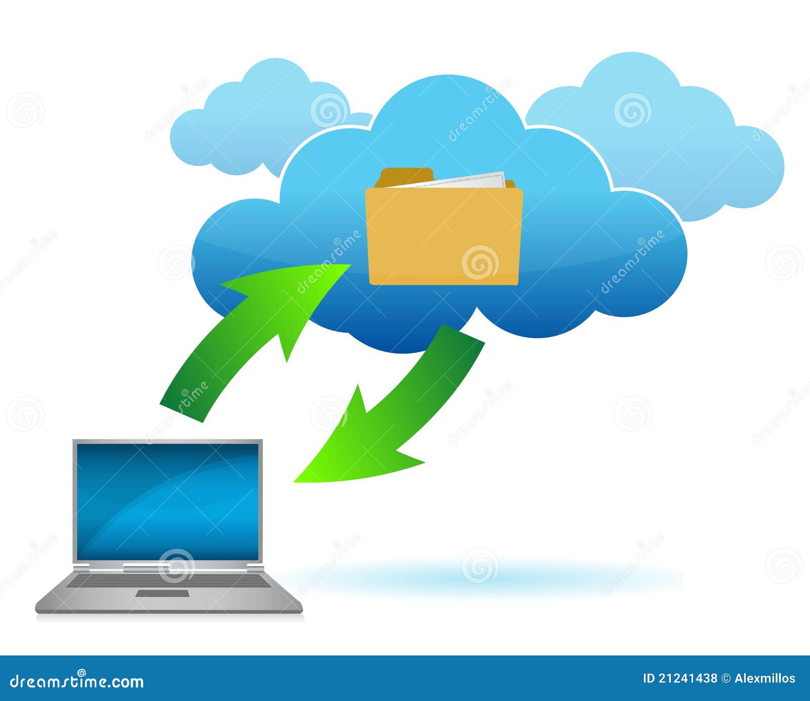 Cloud Computing Concept Illustration Stock Vector - Illustration of notebook, accessing: 21241438