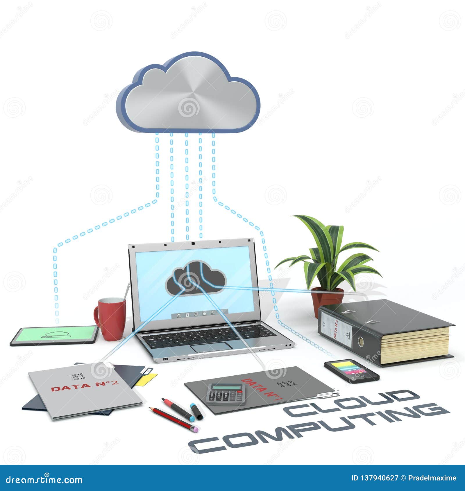 Cloud Computing Concept Illustration Stock Illustration - Illustration ...