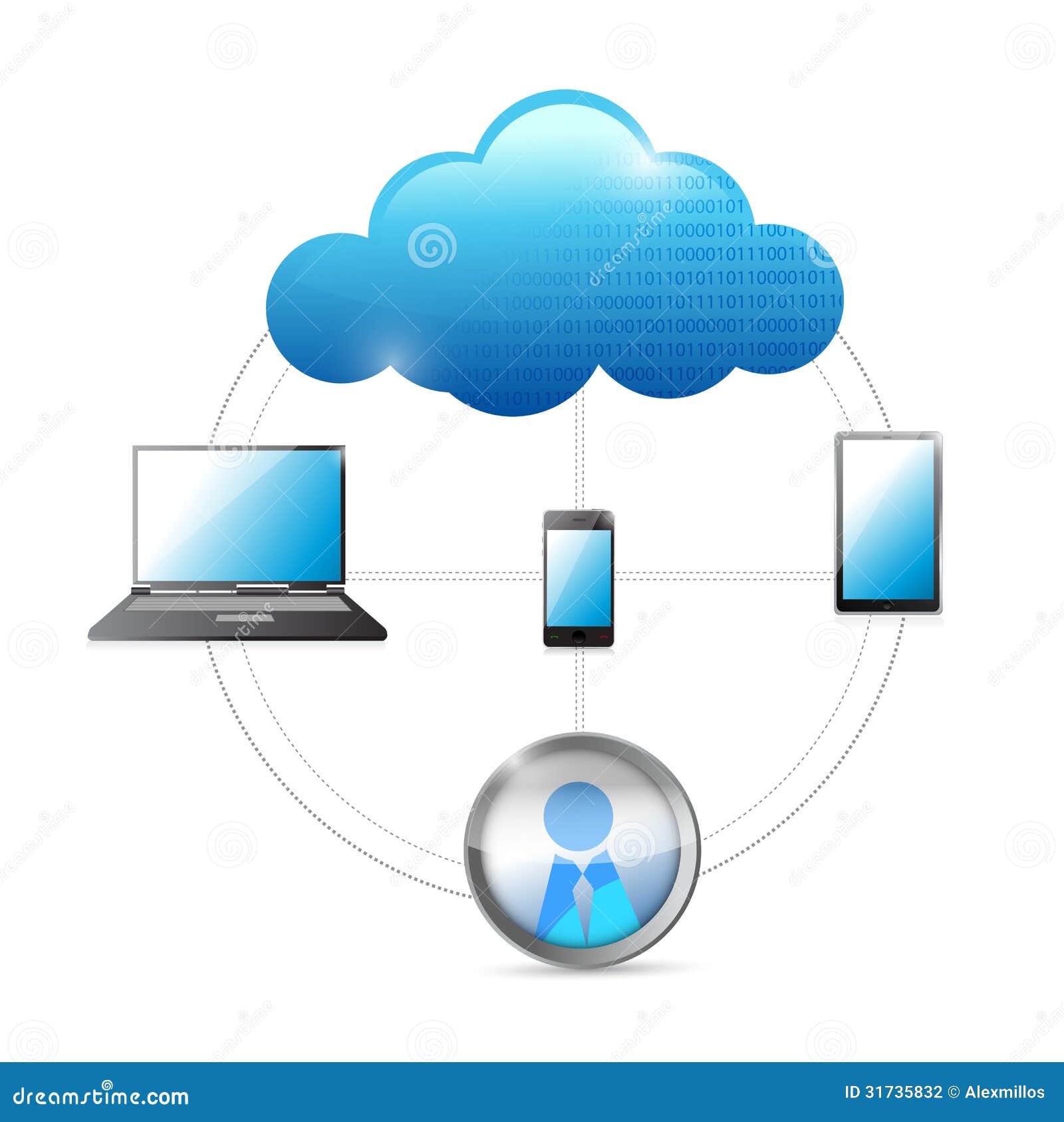 Cloud Computing Concept Illustration Stock Illustration - Illustration ...