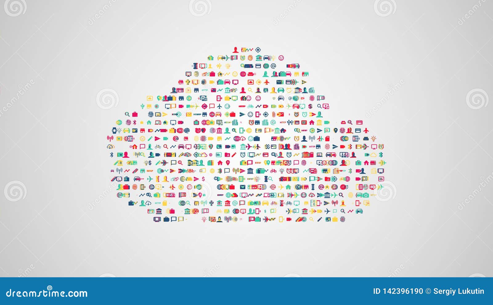 Cloud Computing Concept Illustration from Sets of Symbols Stock ...