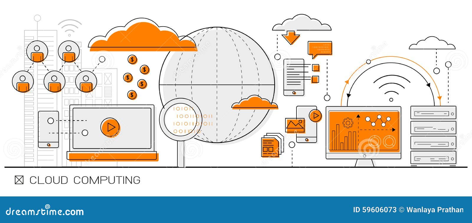 Cloud Computing concept stock vector. Illustration of online - 59606073