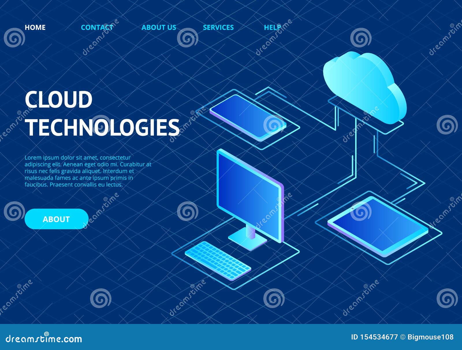 Cloud Computing Concept Landing Web Page Template. Vector Stock Vector ... Cloud Computing Concept Landing Web Page Template. Vector Stock Vector ...
