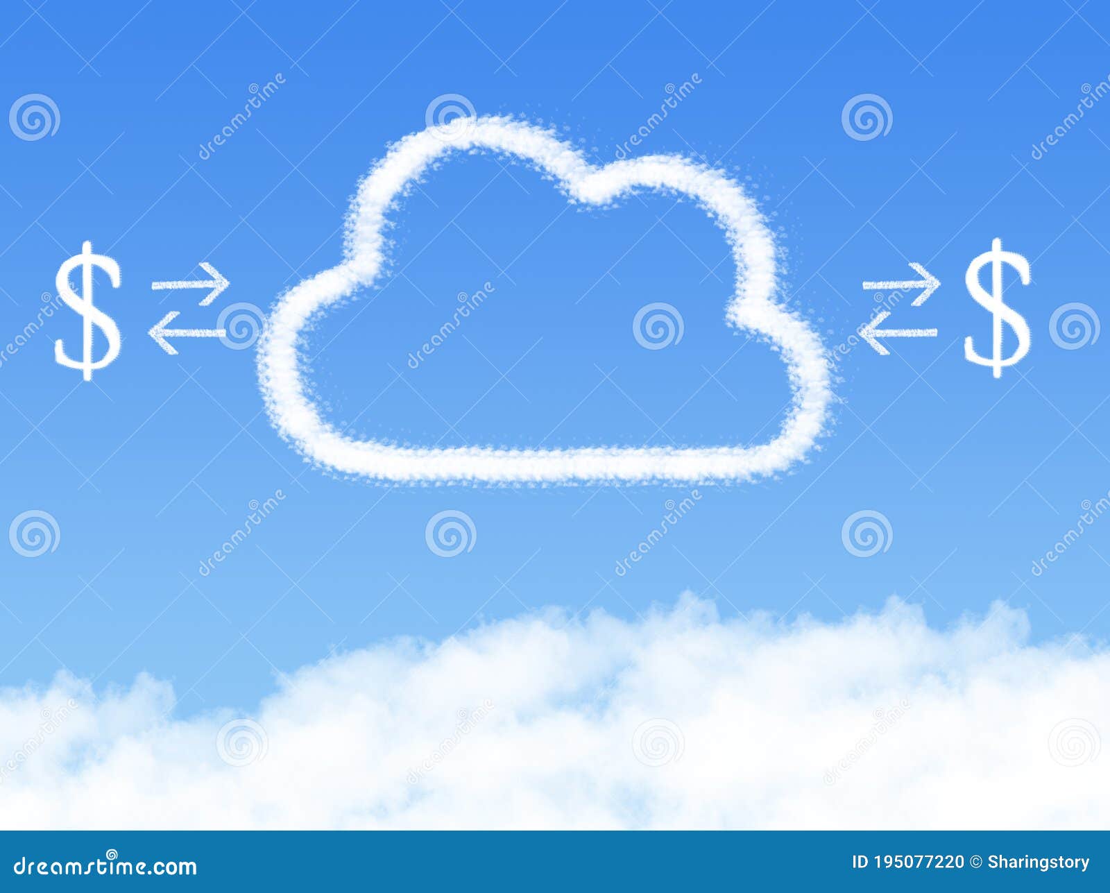 Cloud Computing Concept.Make Money Cloud Shape Stock Photo - Image of ...