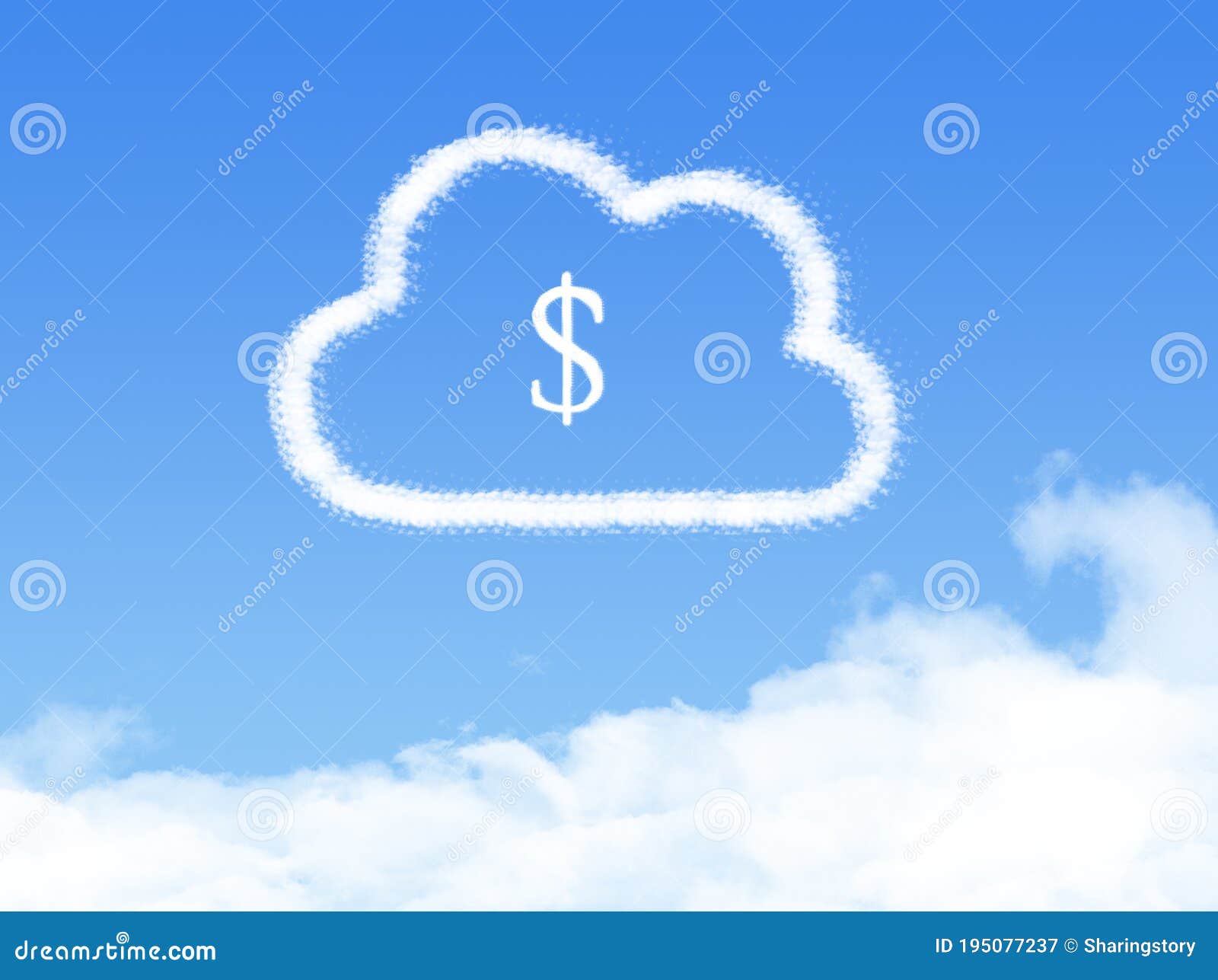 Cloud Computing Concept.Make Money Cloud Shape Stock Illustration ...