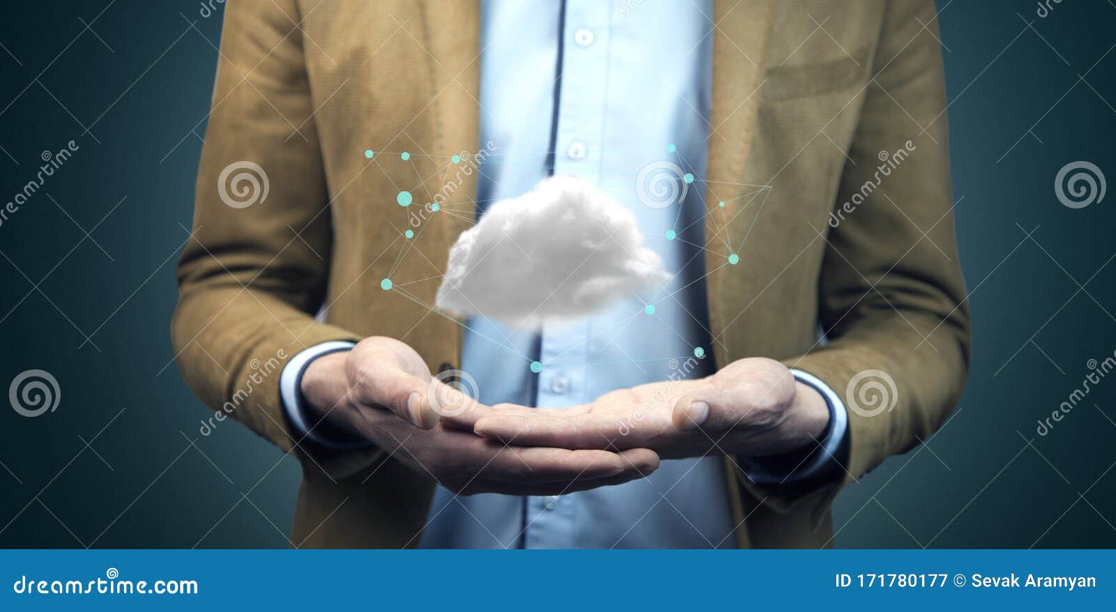 Cloud Computing Concept on Man Hand Stock Image - Image of businessman ...