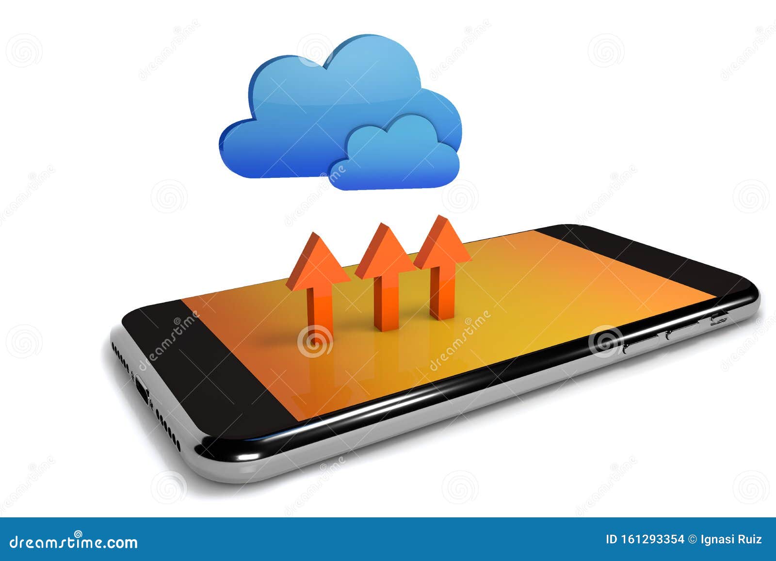 Cloud Computing Concept. Cloud Computing with Mobile Phone Stock ...