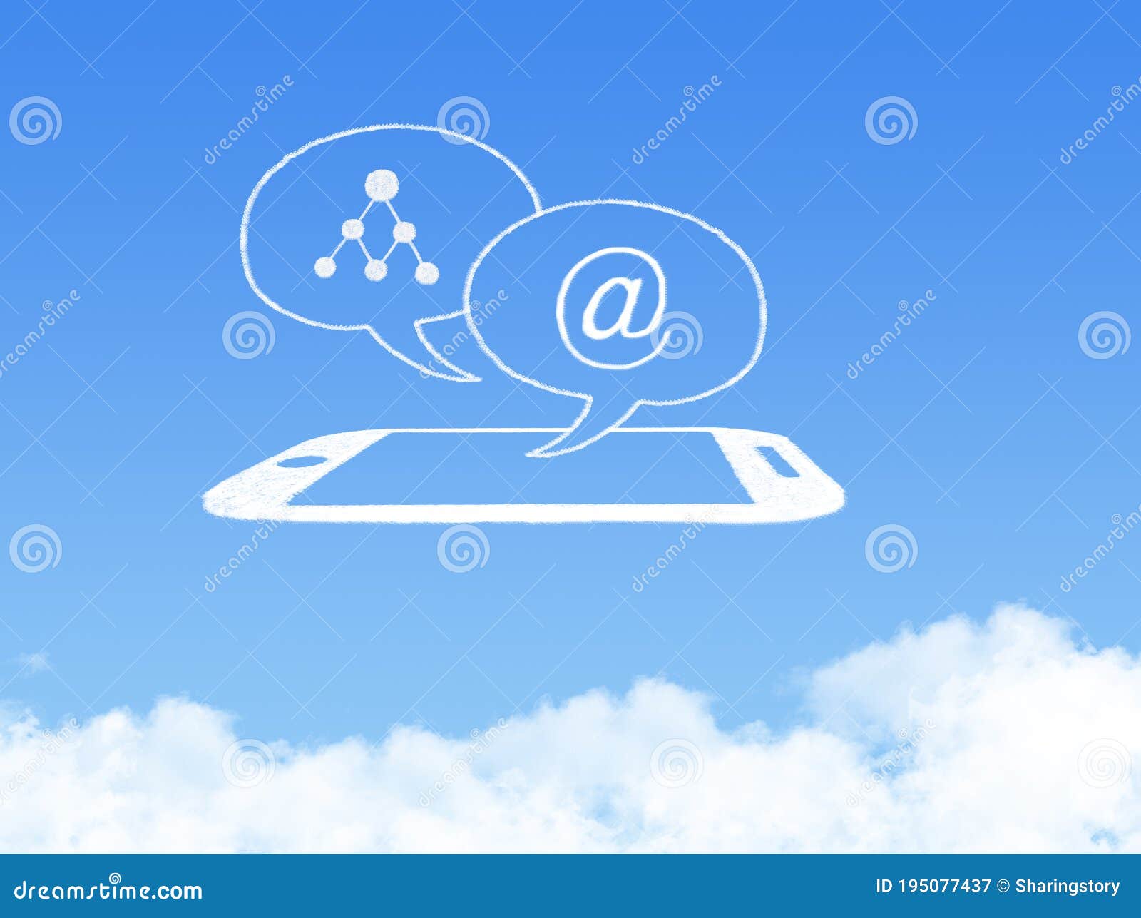 Cloud Computing Concept.mobile Phone Internet Cloud Shape Stock ...
