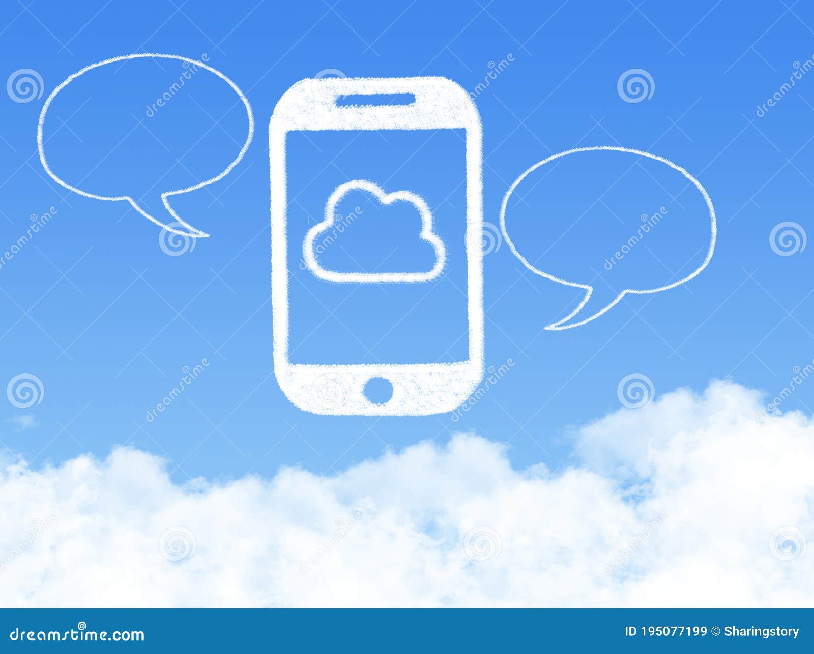 Cloud Computing Concept.mobile Phone Message Cloud Shape Stock Image ...