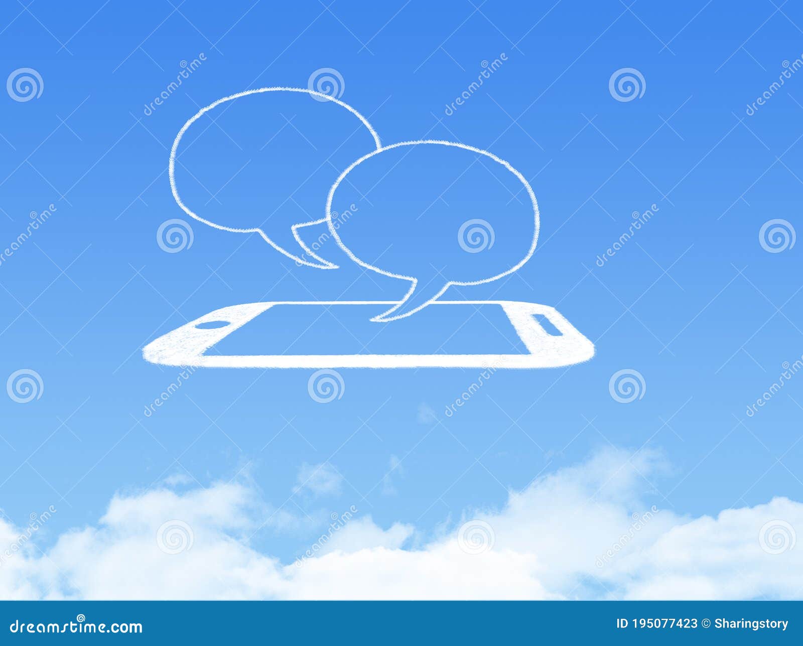 Cloud Computing Concept.mobile Phone Message Cloud Shape Stock ...