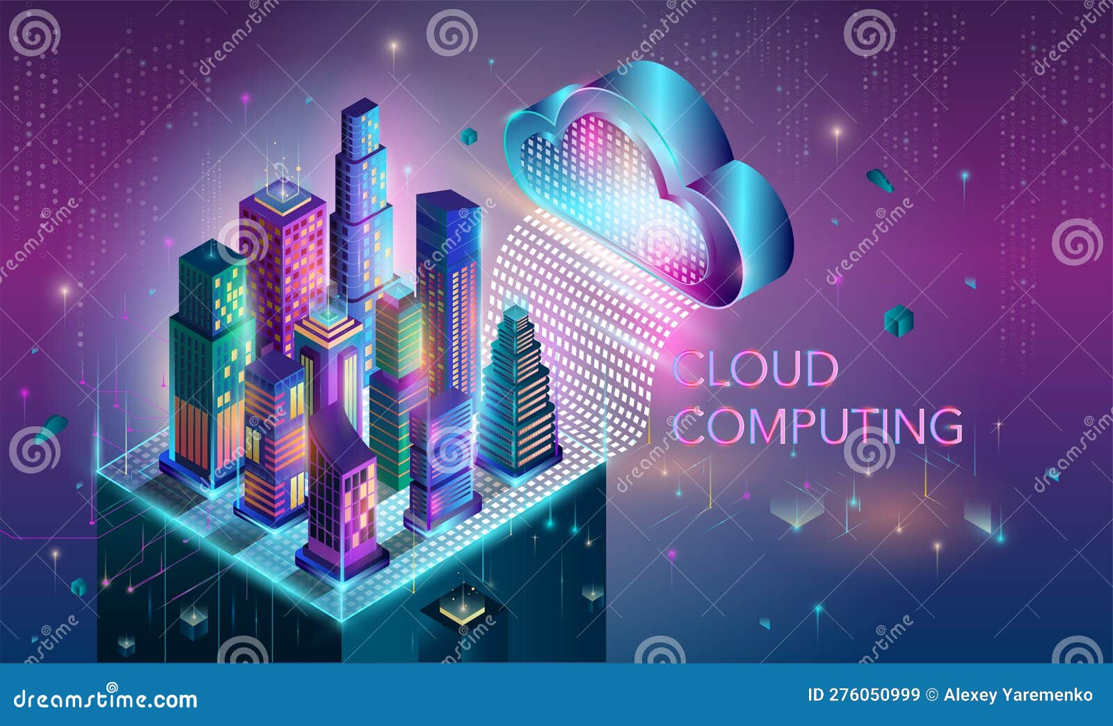 Cloud computing concept stock vector. Illustration of media - 276050999