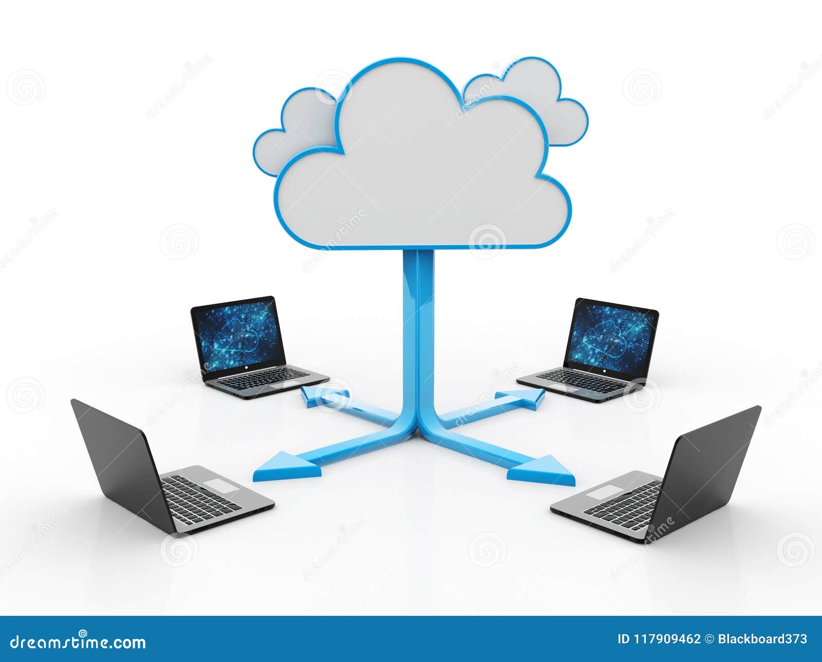 Cloud Computing Concept, Cloud Network. 3d Rendering Stock Photo - Image of data, network: 117909462