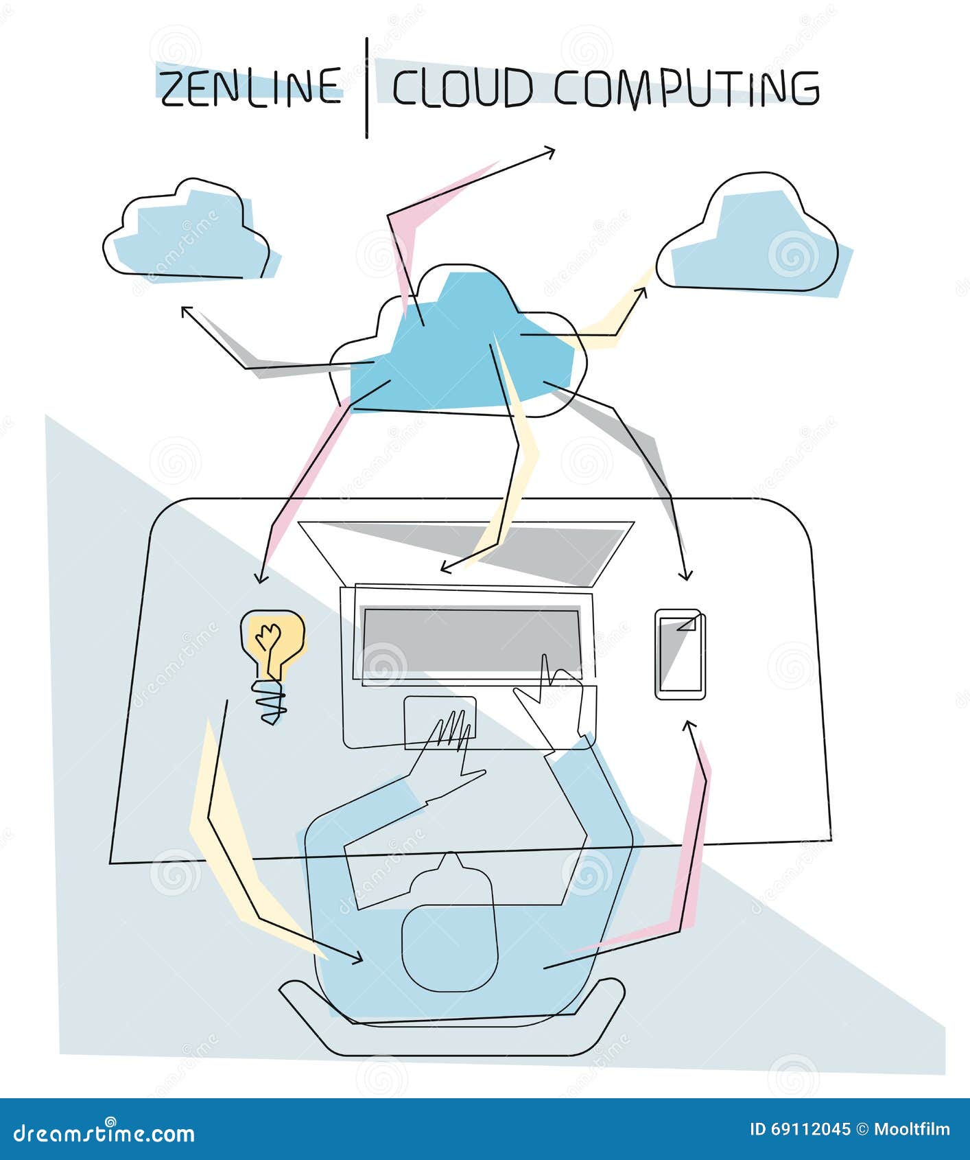 Cloud computing concept stock vector. Illustration of table - 69112045