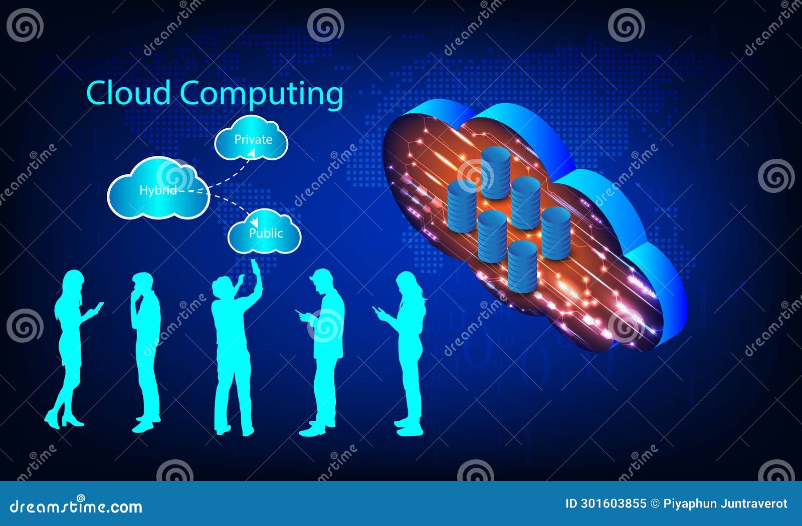 Cloud Computing Concept with People Uses Smartphone Connection ...