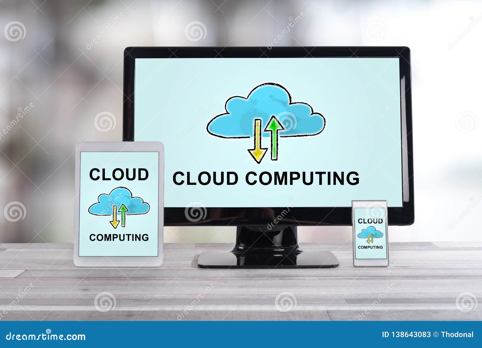 Cloud Computing Concept on Different Devices Stock Image - Image of ...