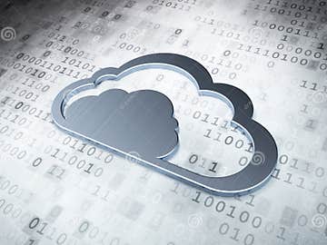 Cloud Computing Concept: Silver Cloud on Digital Stock Photo - Image of ...