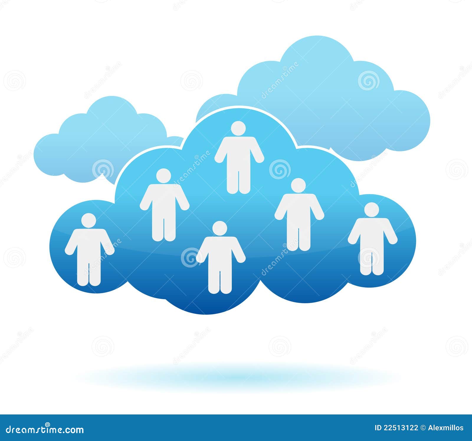 Cloud Computing Concept. Social Networking Stock Vector - Illustration ...