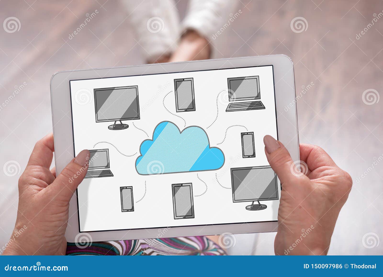 Cloud Computing Concept on a Tablet Stock Photo - Image of online ...