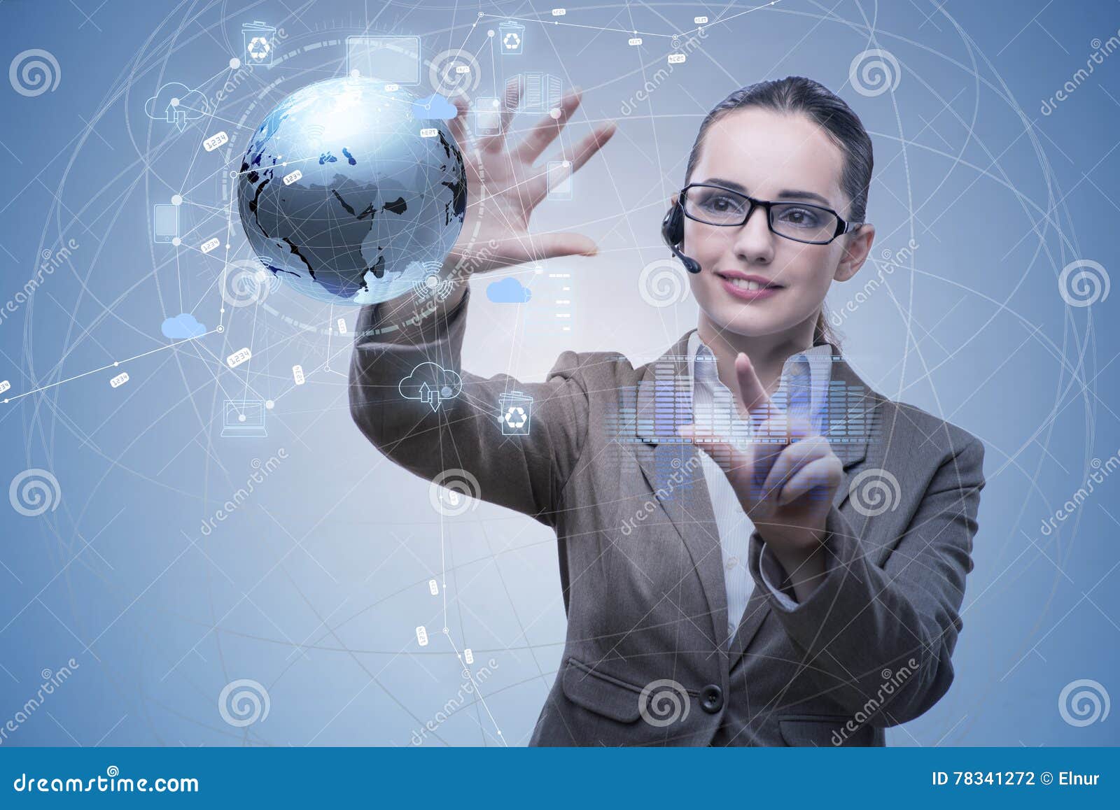 The Cloud Computing Concept in Technology Collage Stock Photo - Image ...
