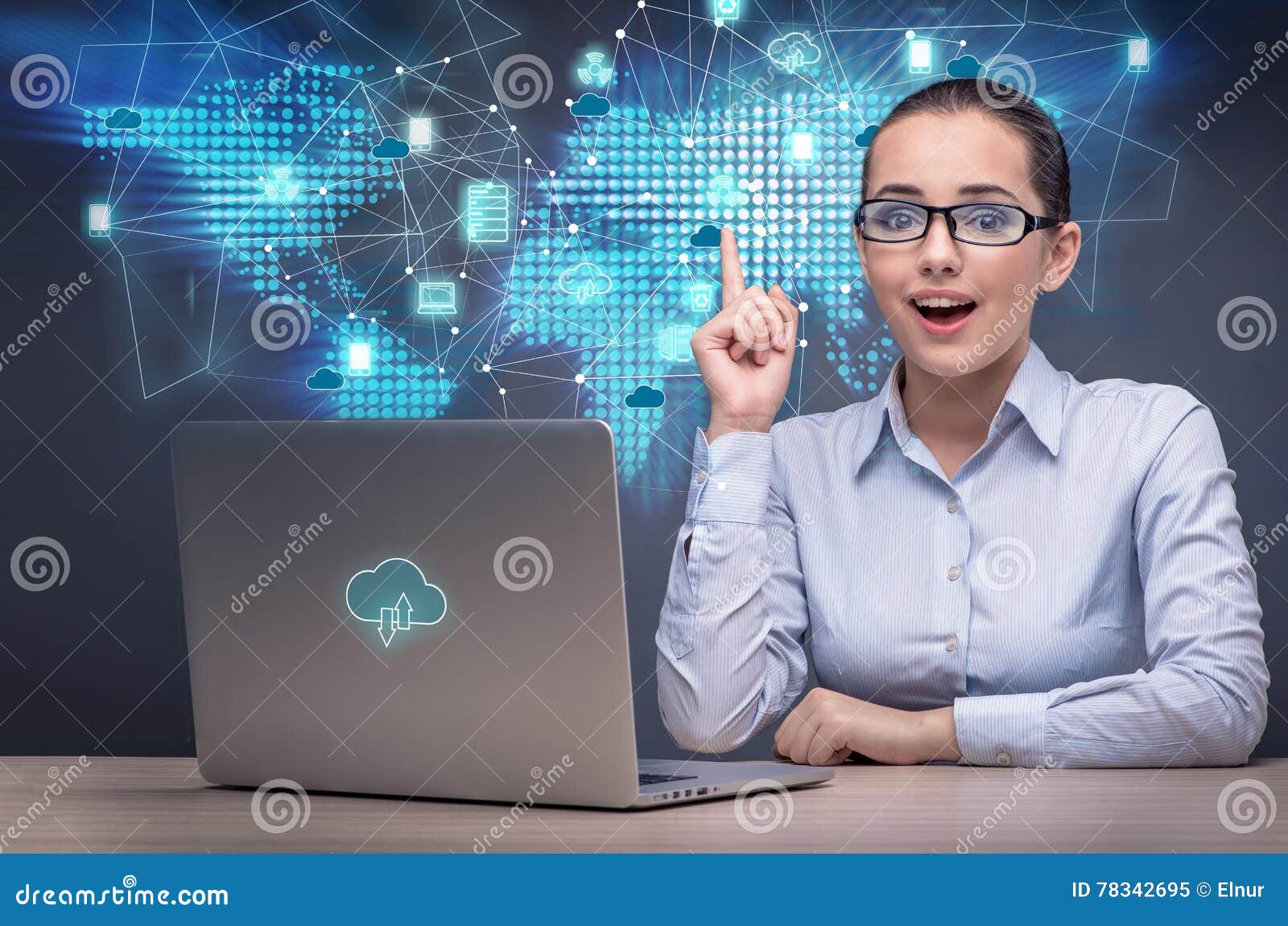 The Cloud Computing Concept in Technology Collage Stock Image - Image ...