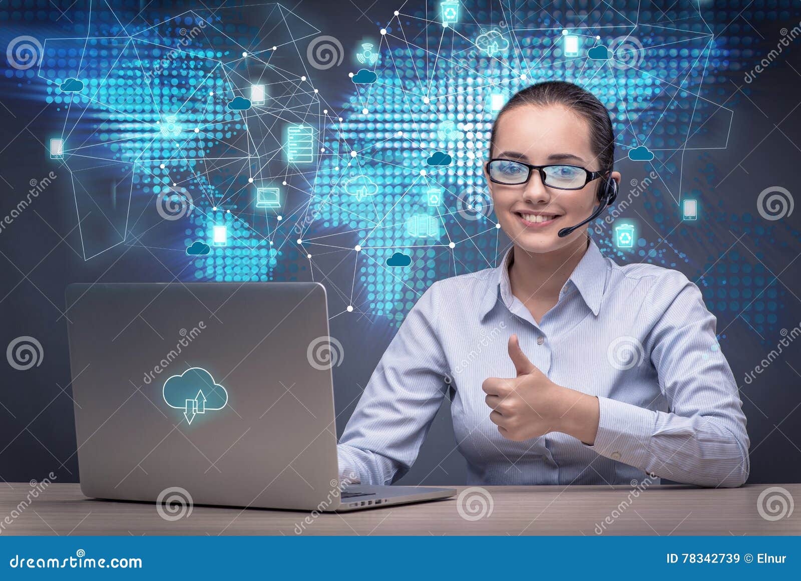 The Cloud Computing Concept in Technology Collage Stock Image - Image ...