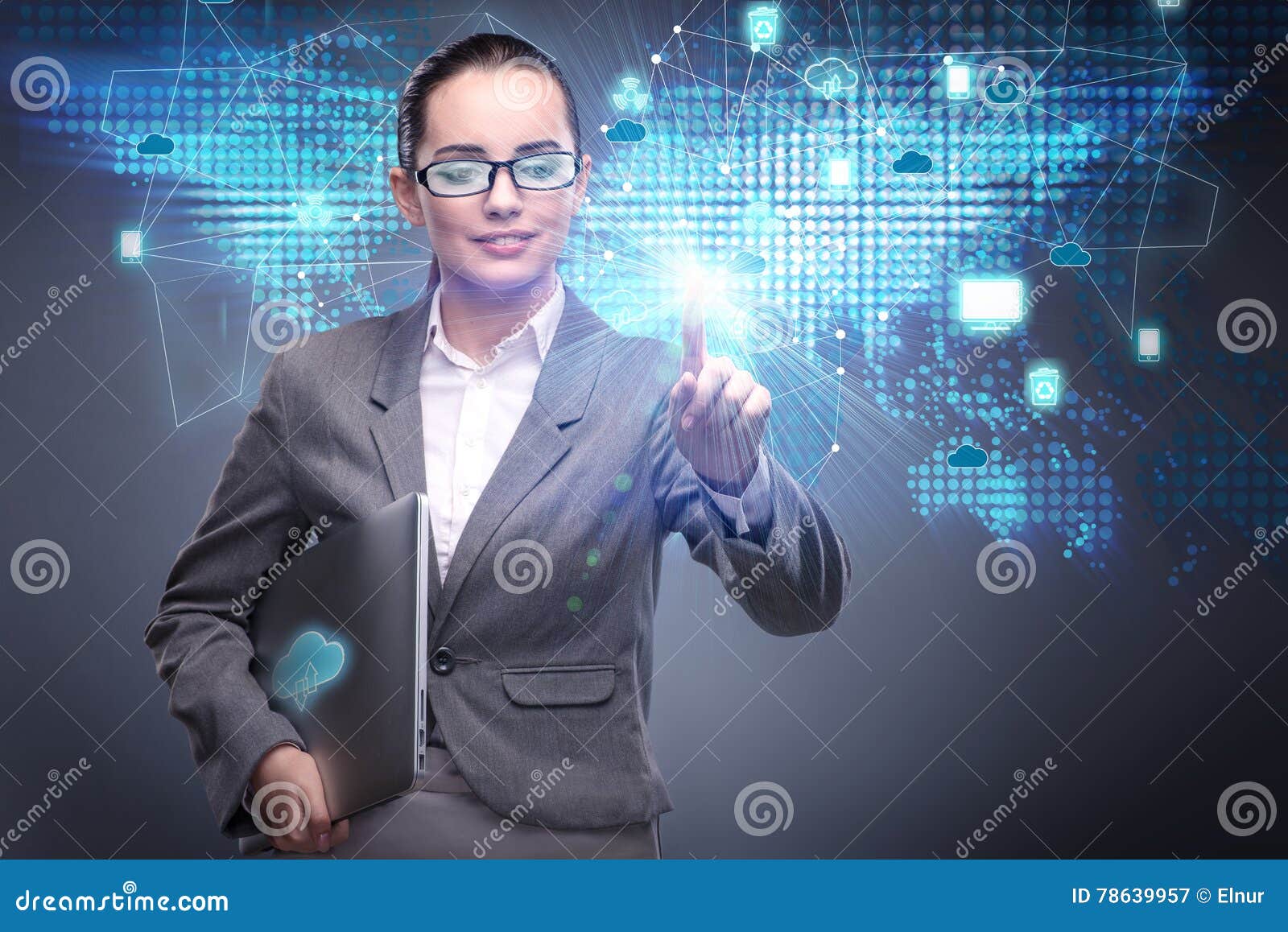 The Cloud Computing Concept in Technology Collage Stock Image - Image ...