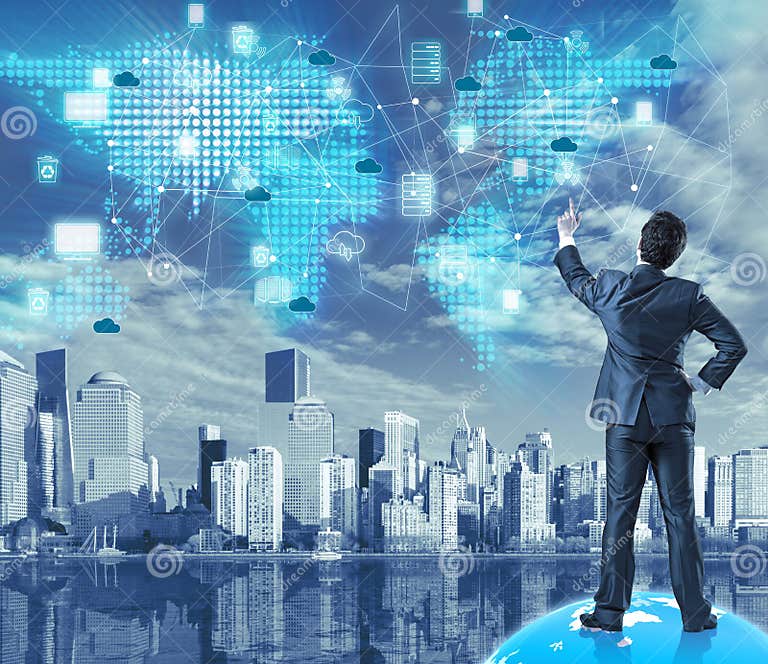 Cloud Computing Concept in Technology Collage Stock Image - Image of ...