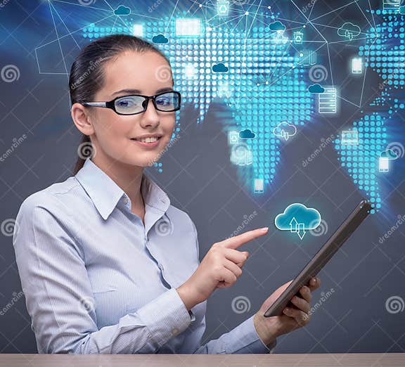 Cloud Computing Concept in Technology Collage Stock Image - Image of ...