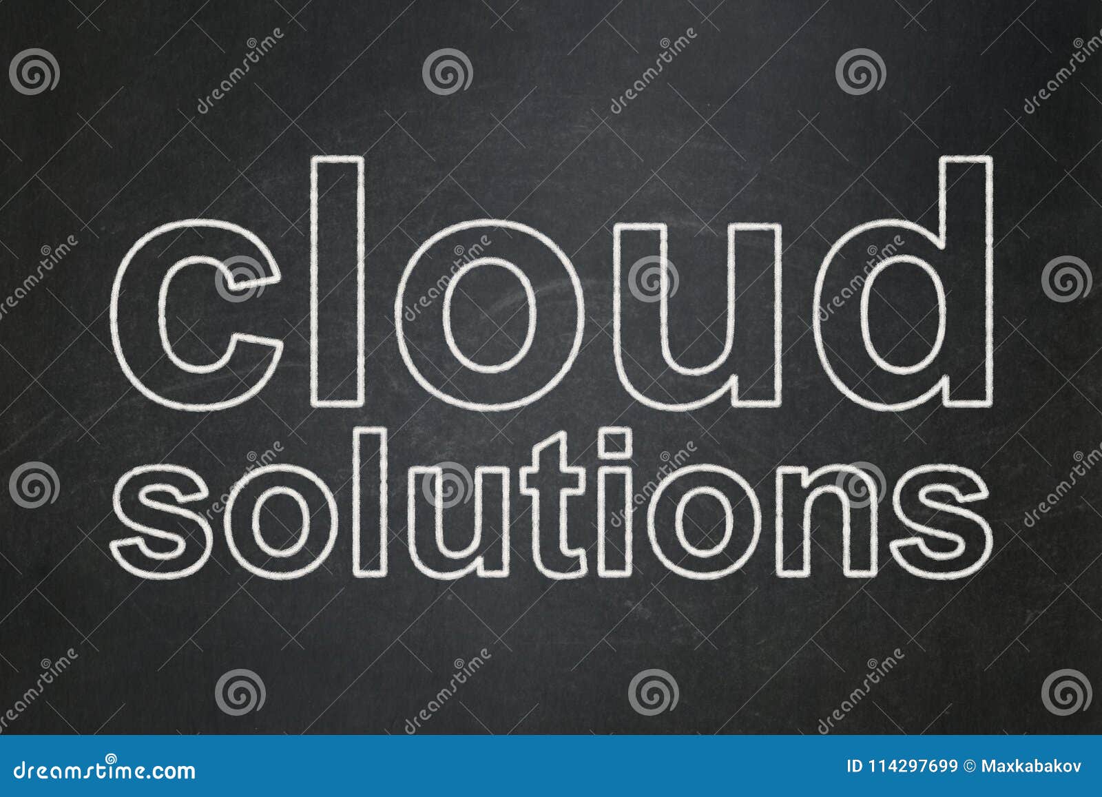 Cloud Computing Concept: Cloud Solutions on Chalkboard Background Stock ...