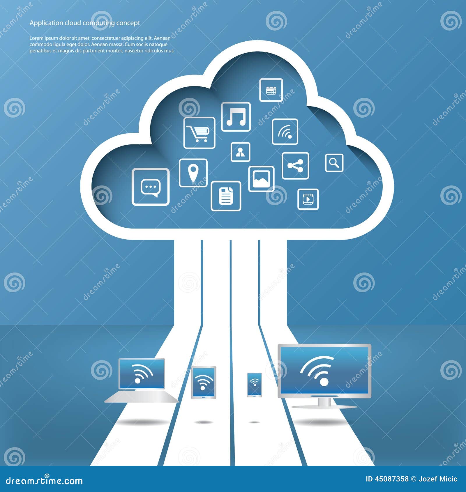 Cloud Computing Concept Vector Illustration Stock Vector - Illustration ...