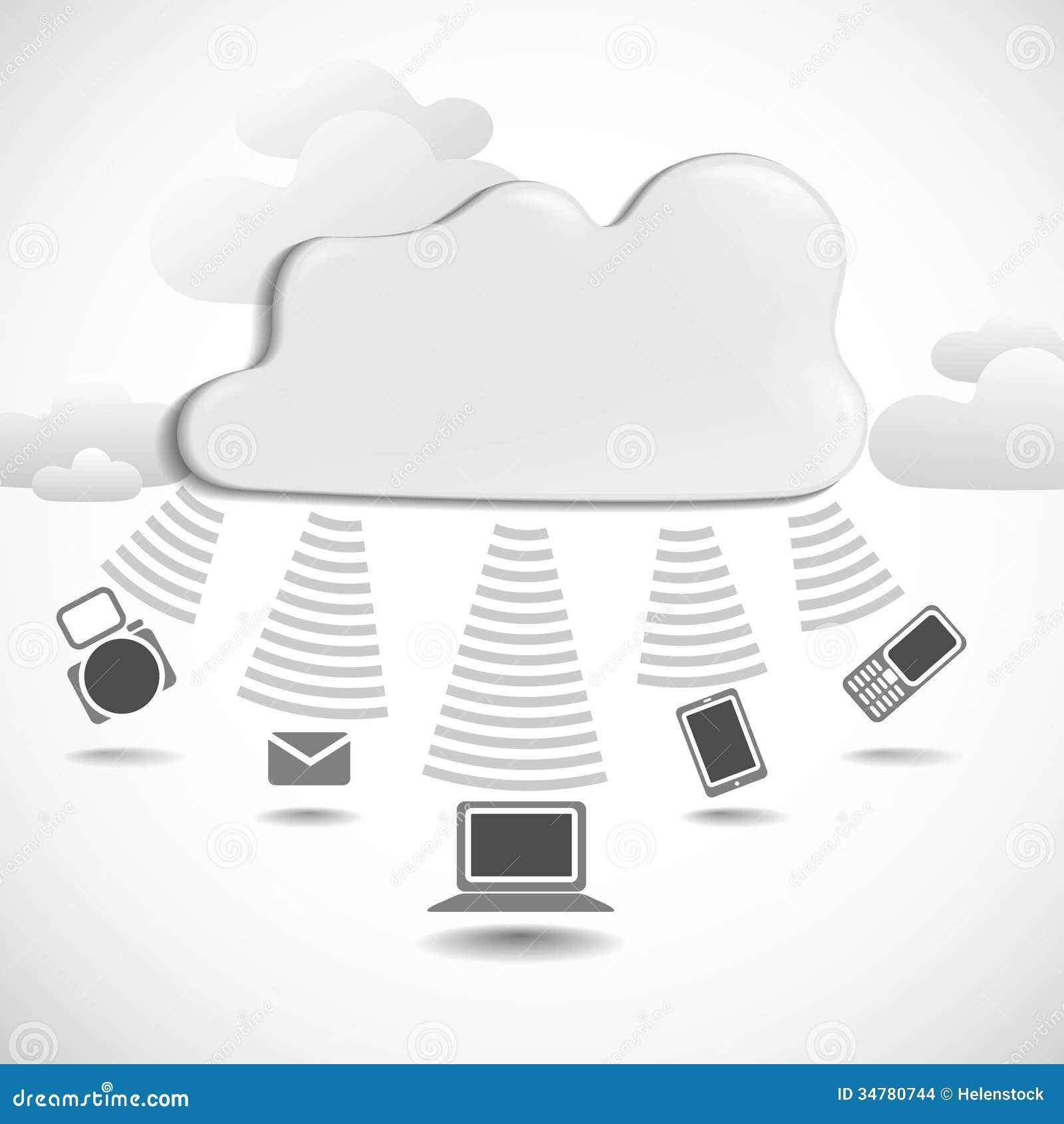 Cloud Computing Concept. stock illustration. Illustration of connect - 34780744