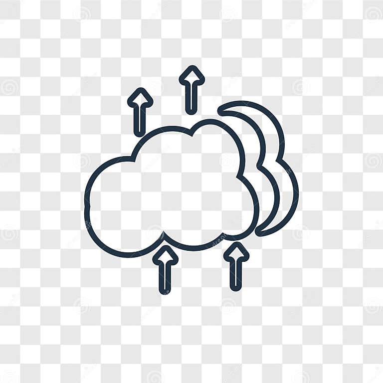 Cloud Computing Concept Vector Linear Icon Isolated on Transparent ...