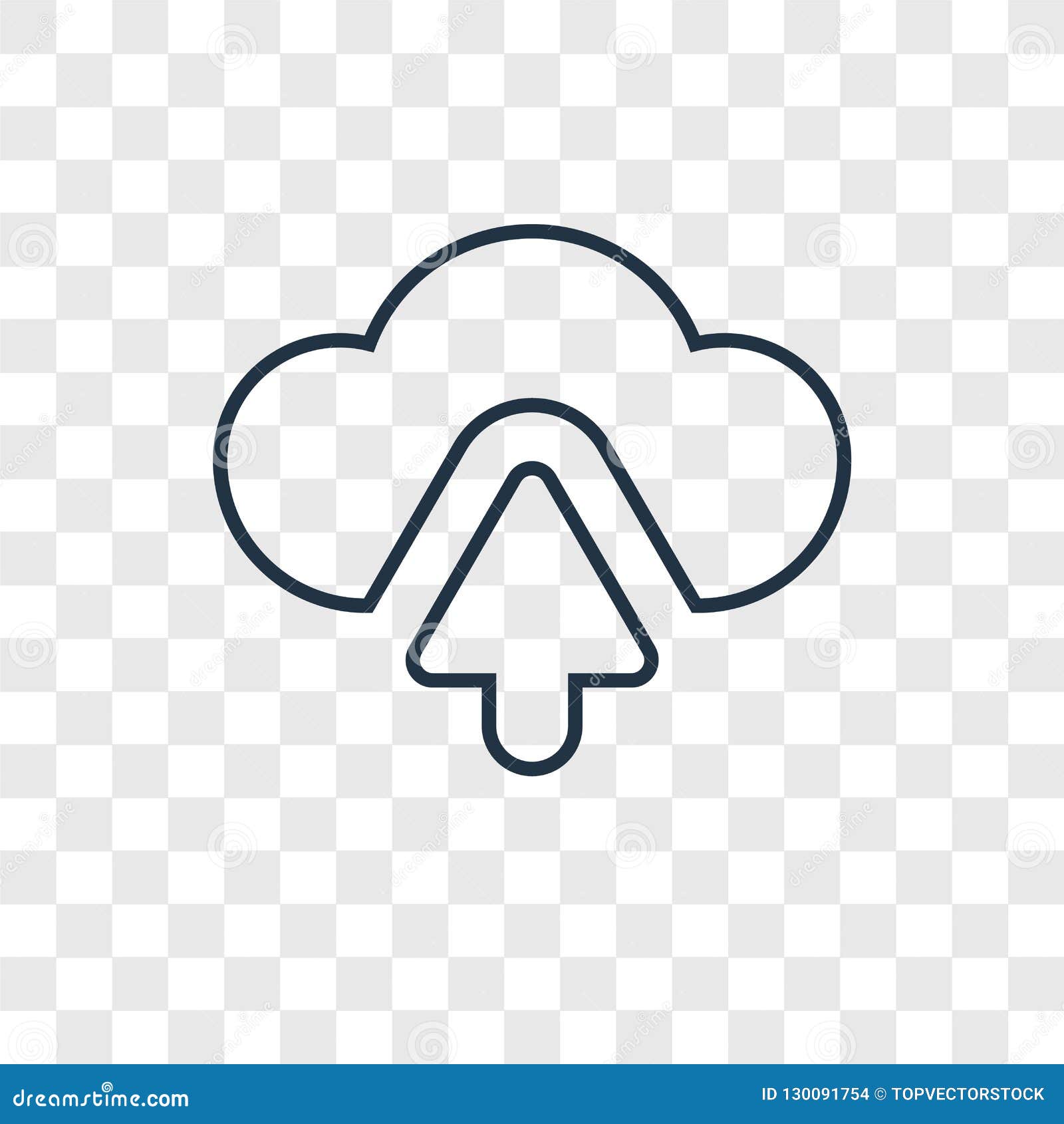 Cloud Computing Concept Vector Linear Icon Isolated on Transparent ...