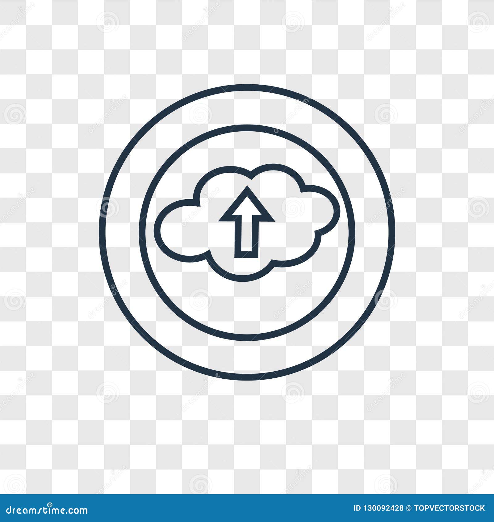 Cloud Computing Concept Vector Linear Icon Isolated on Transparent ...