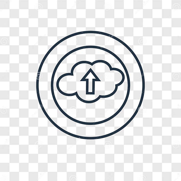Cloud Computing Concept Vector Linear Icon Isolated on Transparent ...