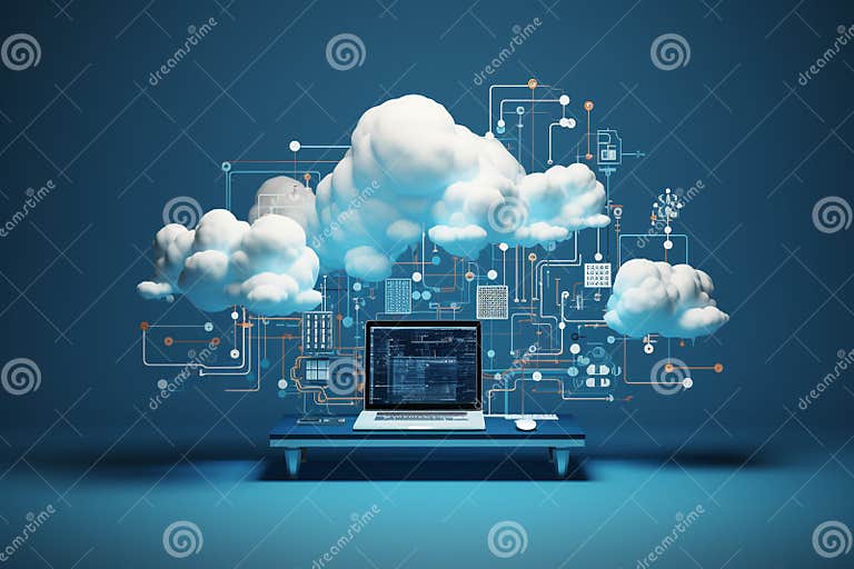Cloud Computing Concept, Where Data and Information Seamlessly Flow and ...