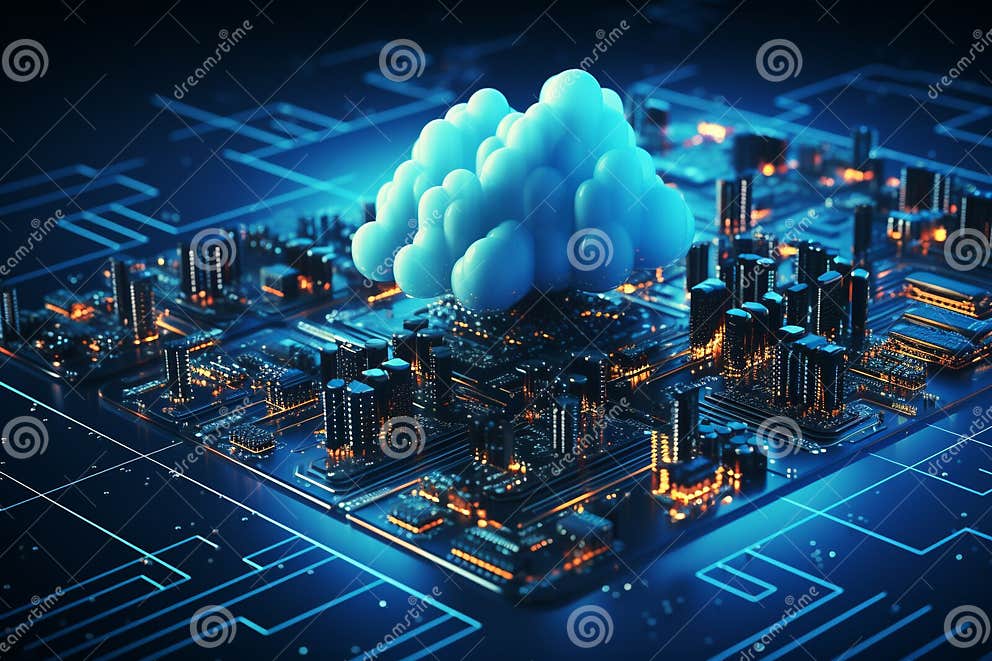 Cloud Computing Concept, Where Data and Information Seamlessly Flow and Interact within a ...