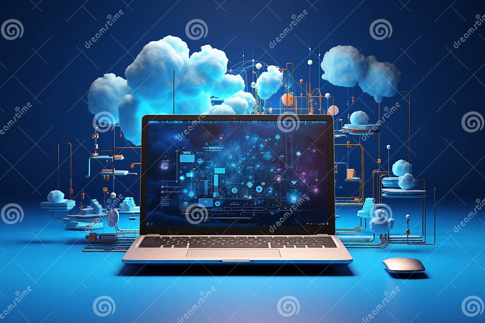 Cloud Computing Concept, Where Data and Information Seamlessly Flow and Interact within a ...