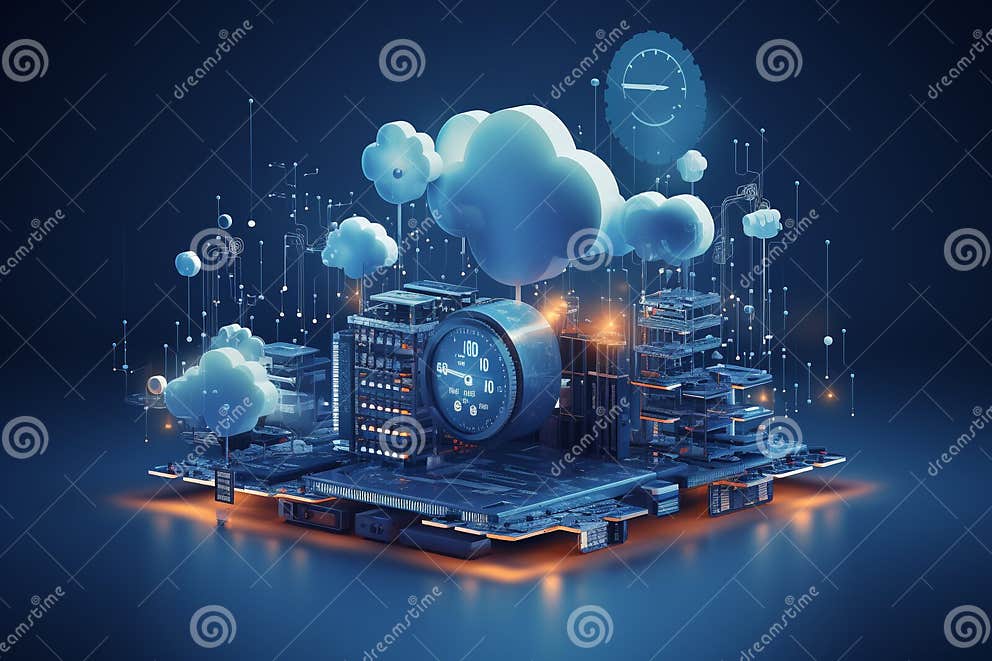 Cloud Computing Concept, Where Data and Information Seamlessly Flow and Interact within a ...