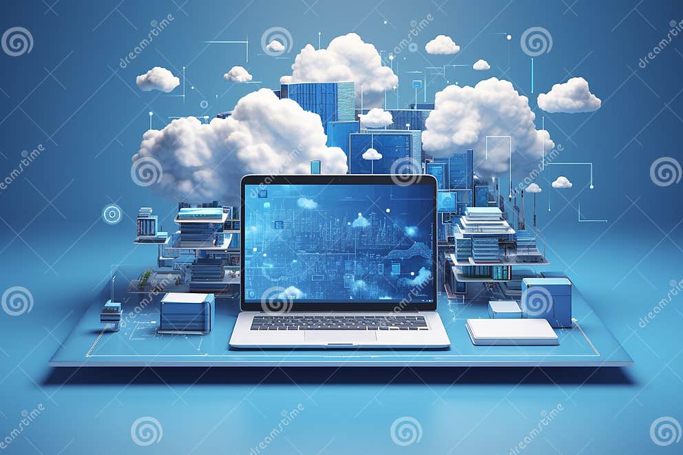 Cloud Computing Concept, Where Data and Information Seamlessly Flow and ...
