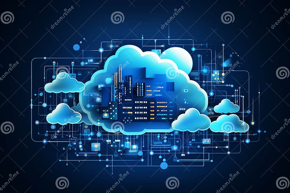 Cloud Computing Concept, Where Data and Information Seamlessly Flow and Interact within a ...