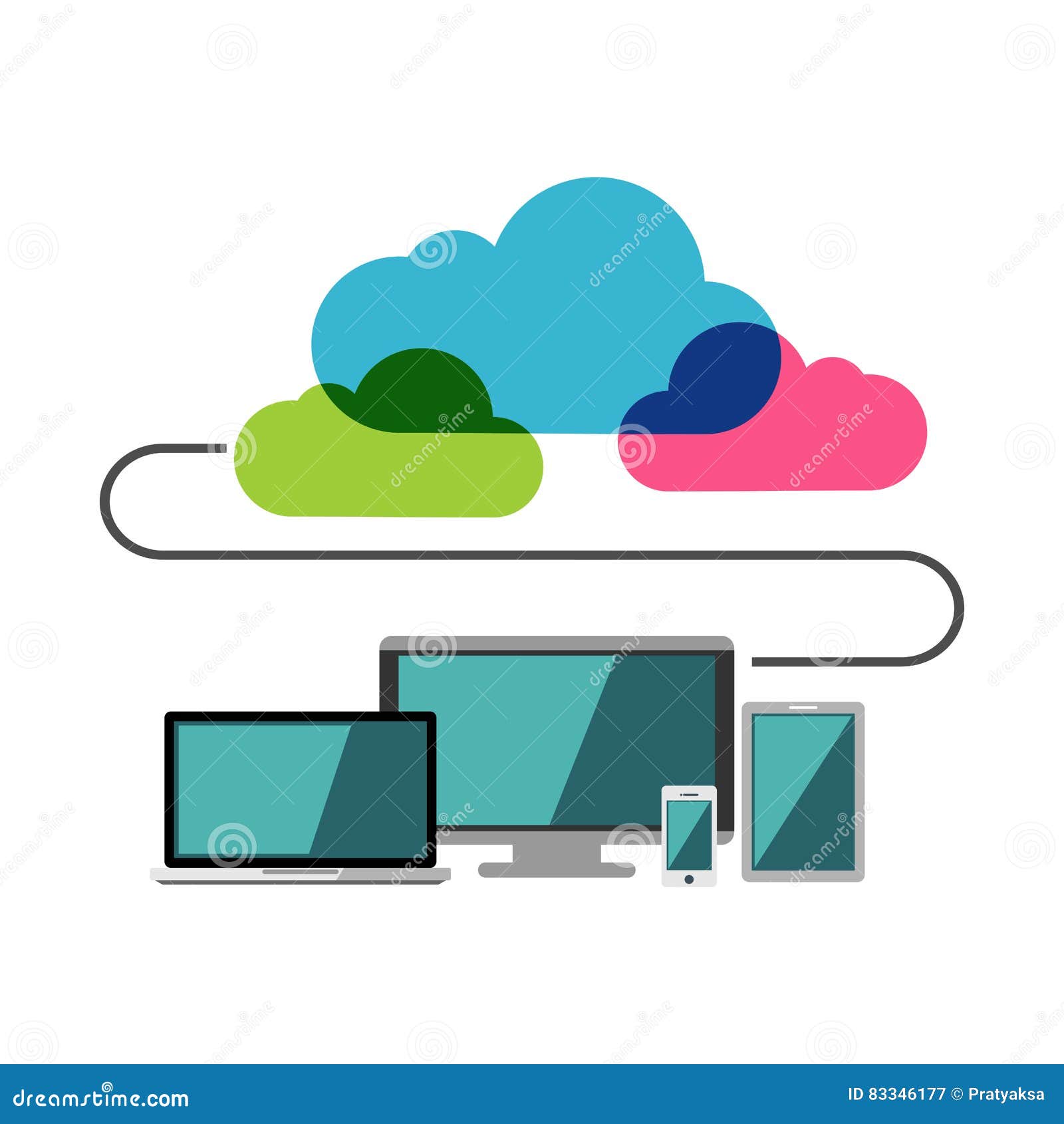 Cloud Computing. Connect To Internet Stock Vector - Illustration of ...