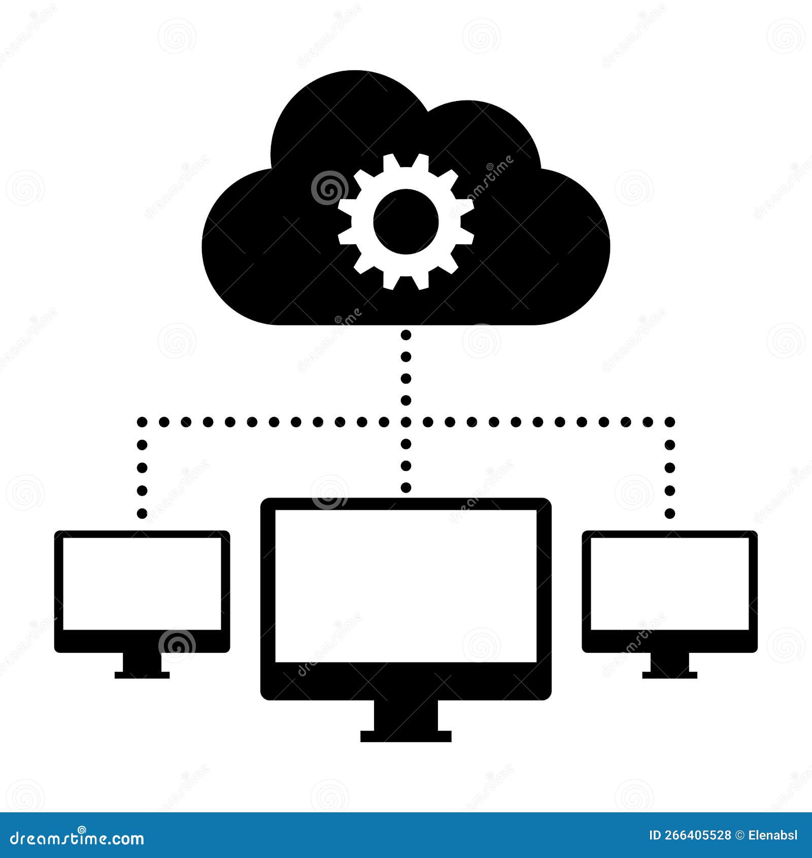 Cloud Computing and Connected Devices Icon Stock Vector - Illustration of connection ...