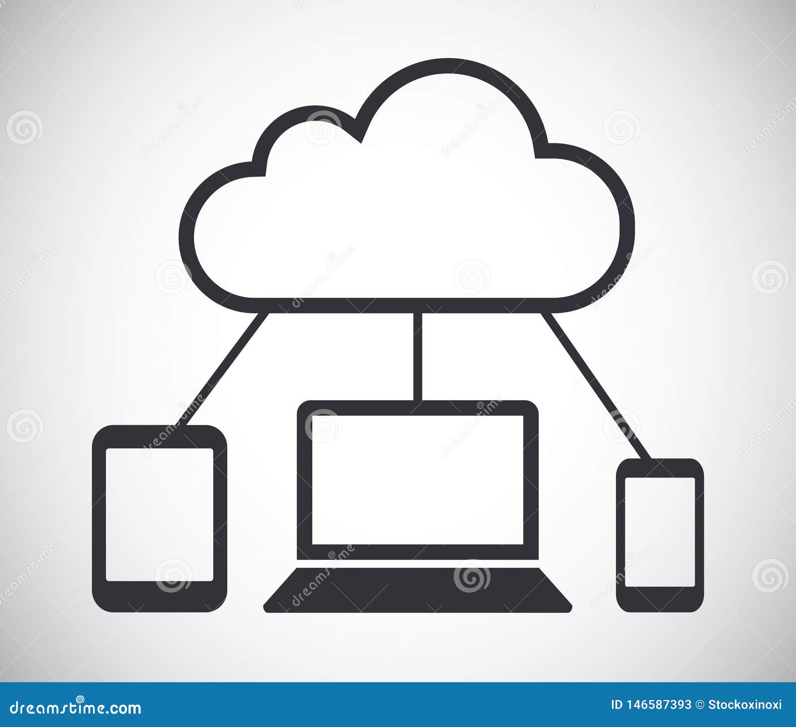 Cloud Computing Connected Devices Network Vector Icon Stock Vector ... Cloud Computing Connected Devices Network Vector Icon Stock Vector ...
