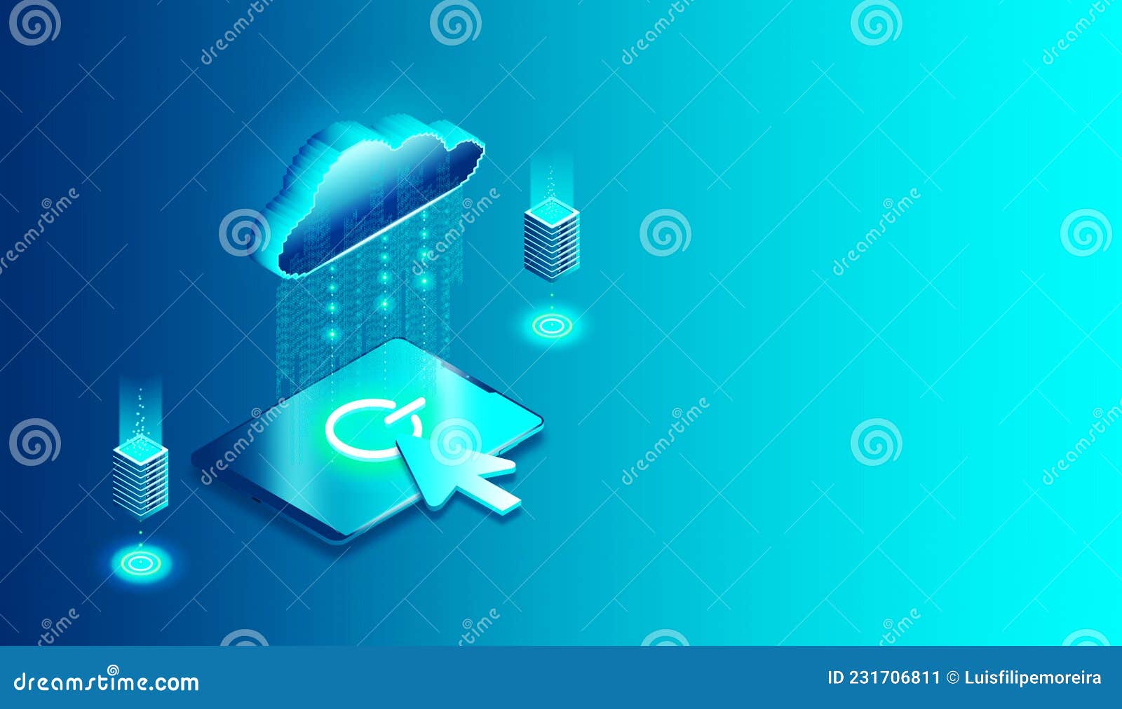 Cloud Computing - Connected Virtual and Physical Cloud Servers Stock ...