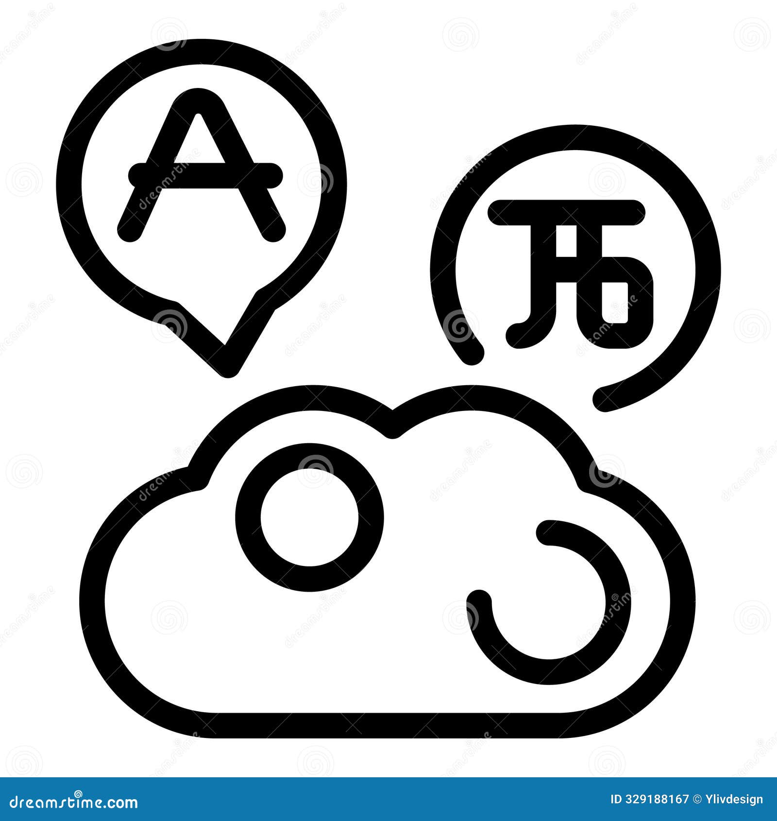Cloud Computing Connecting Different Languages and Currencies Icon ...