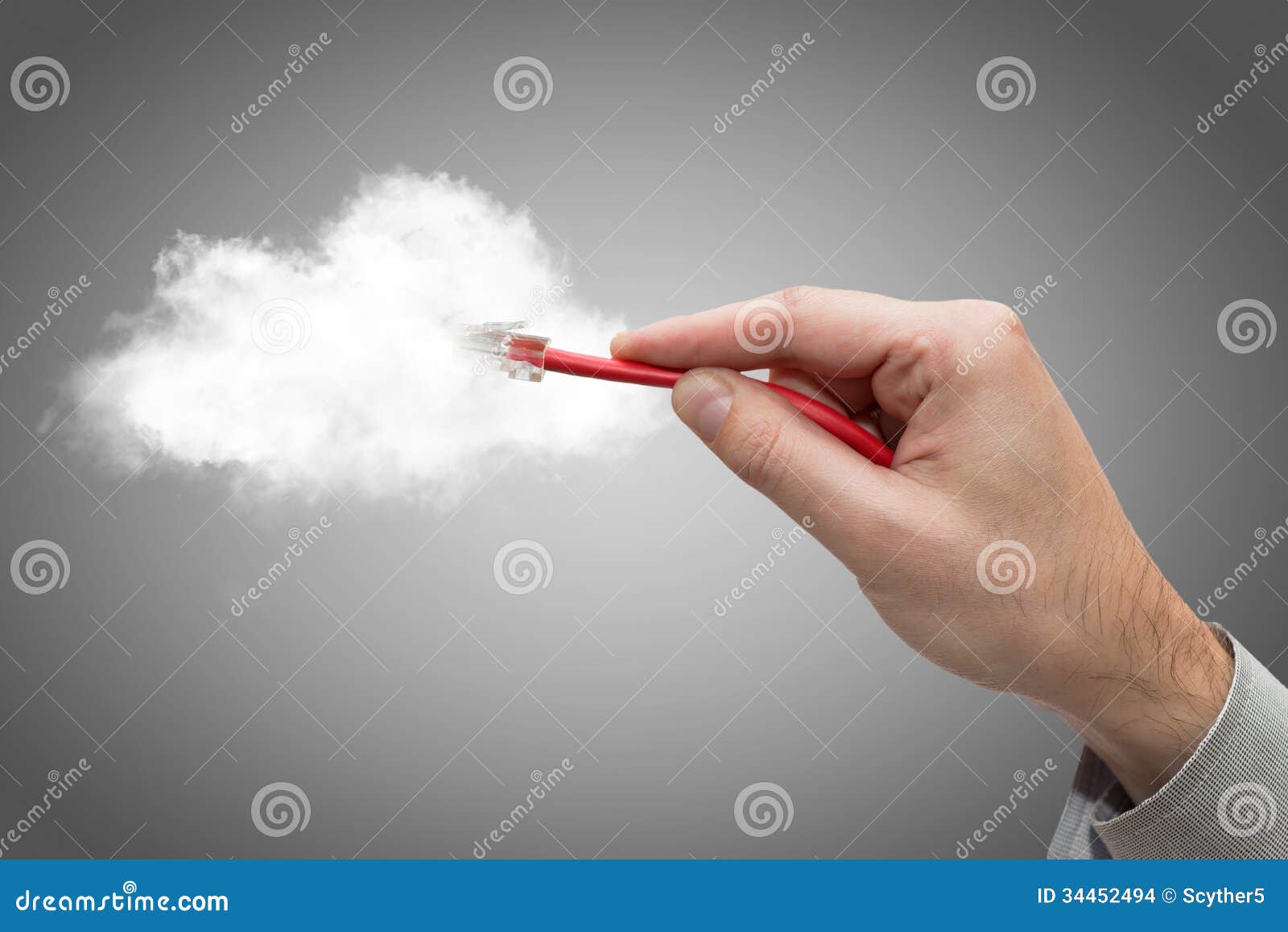 Cloud Computing Connecting Ethernet Cable. Stock Photo - Image of ...