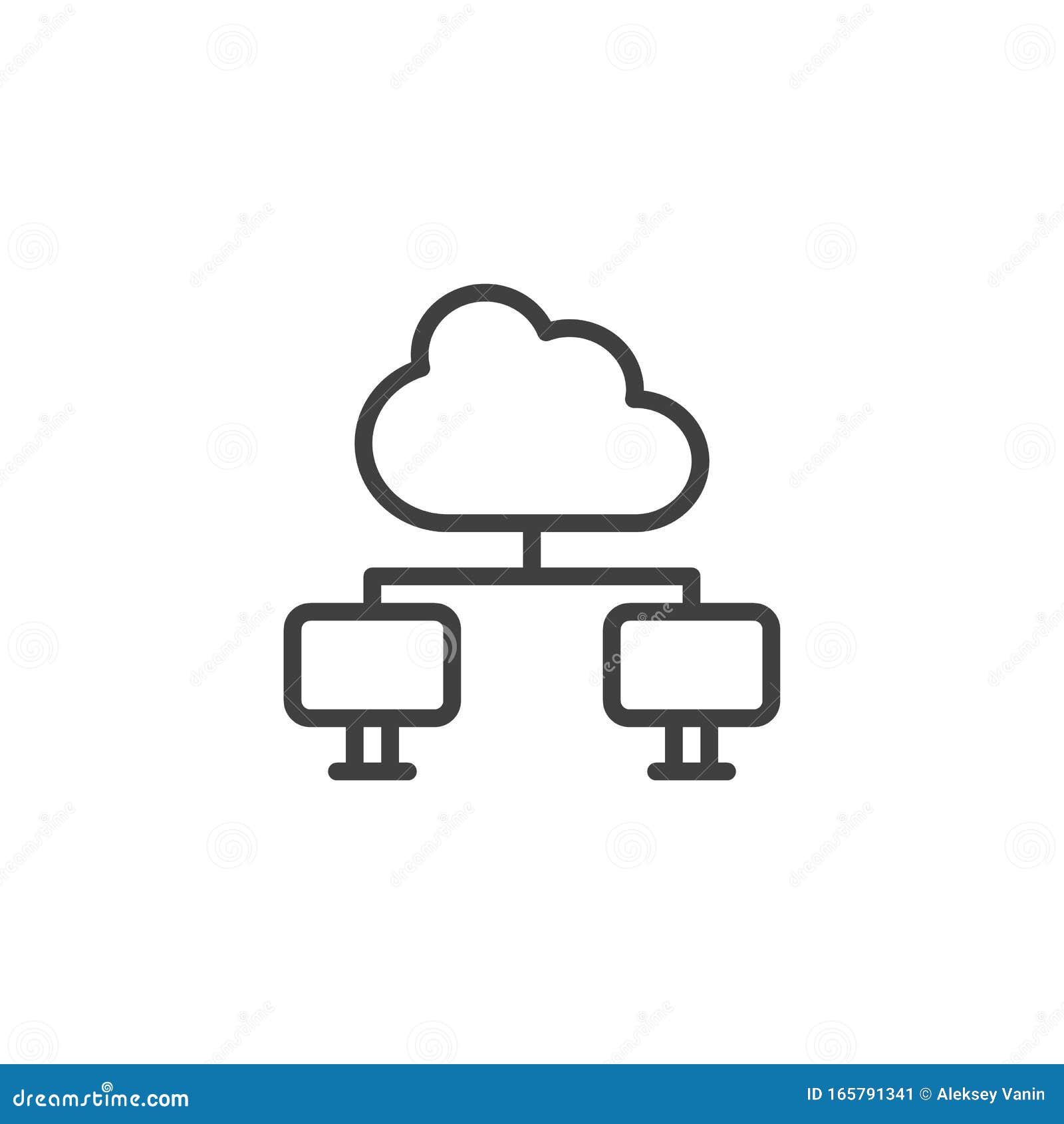 Cloud Computing Connection Line Icon Stock Vector - Illustration of ...